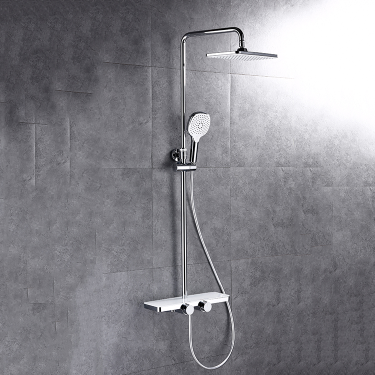Hotel Modern Chrome Wall Mounted Shower System Bathroom Exposed Shower